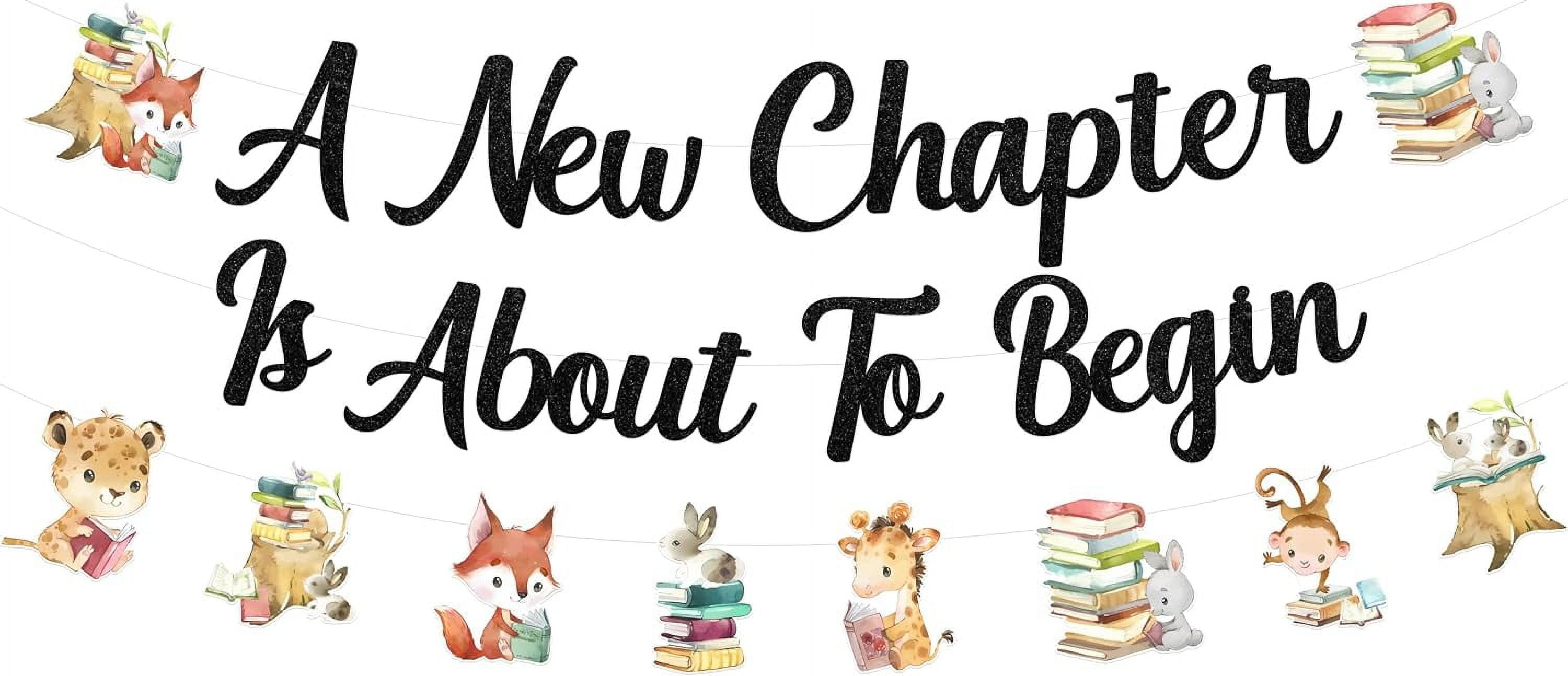 JOYMEMO A New Chapter is About to Begin Banner with Garland - Storybook ...