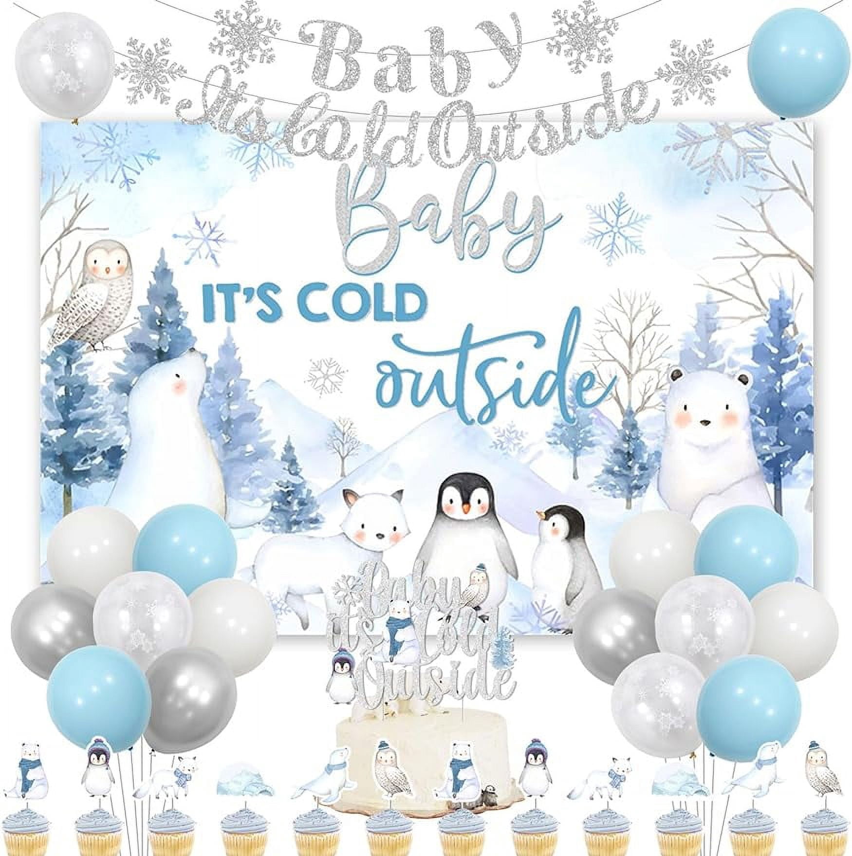 JOYMEMO Arctic Animals Baby Shower Party Decorations - Baby It’s Cold ...