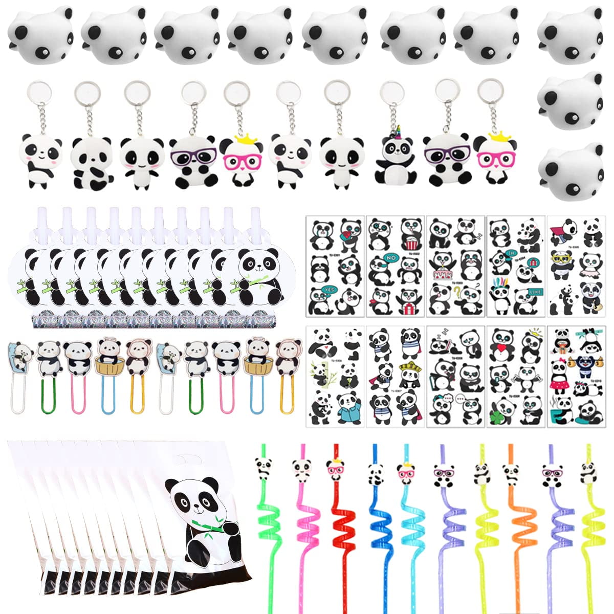 JOYMEMO Panda Party Favors for Boys Girls, Panda Goodie Bags Stickers ...