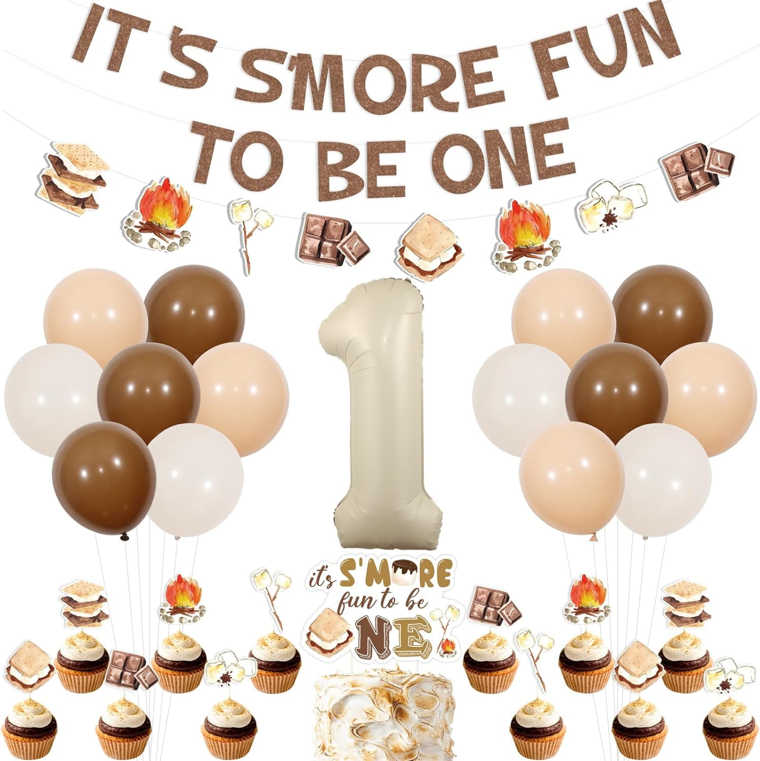 JOYMEMO S'more 1st Birthday Party Decorations - It’s S’more Fun to Be ...