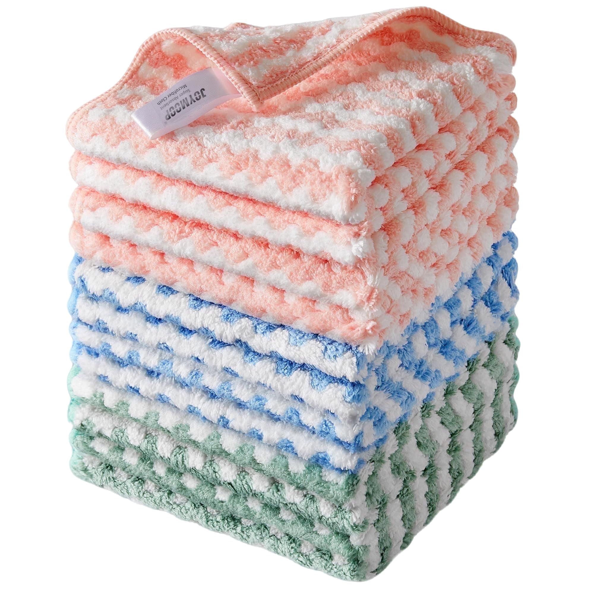 JOYMOOP Microfiber Reusable, Lint-Free, Super Absorbent Cleaning Cloths ...