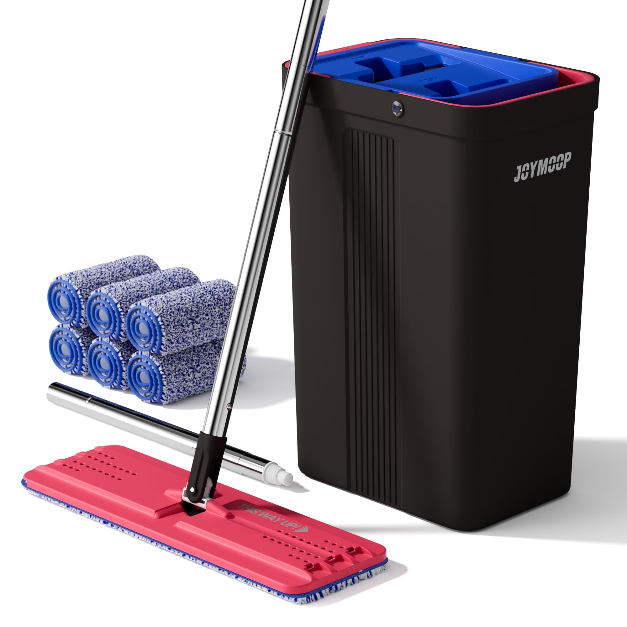 JOYMOOP Mop and Bucket with Wringer Set, Hands Free Flat Floor Mop and ...