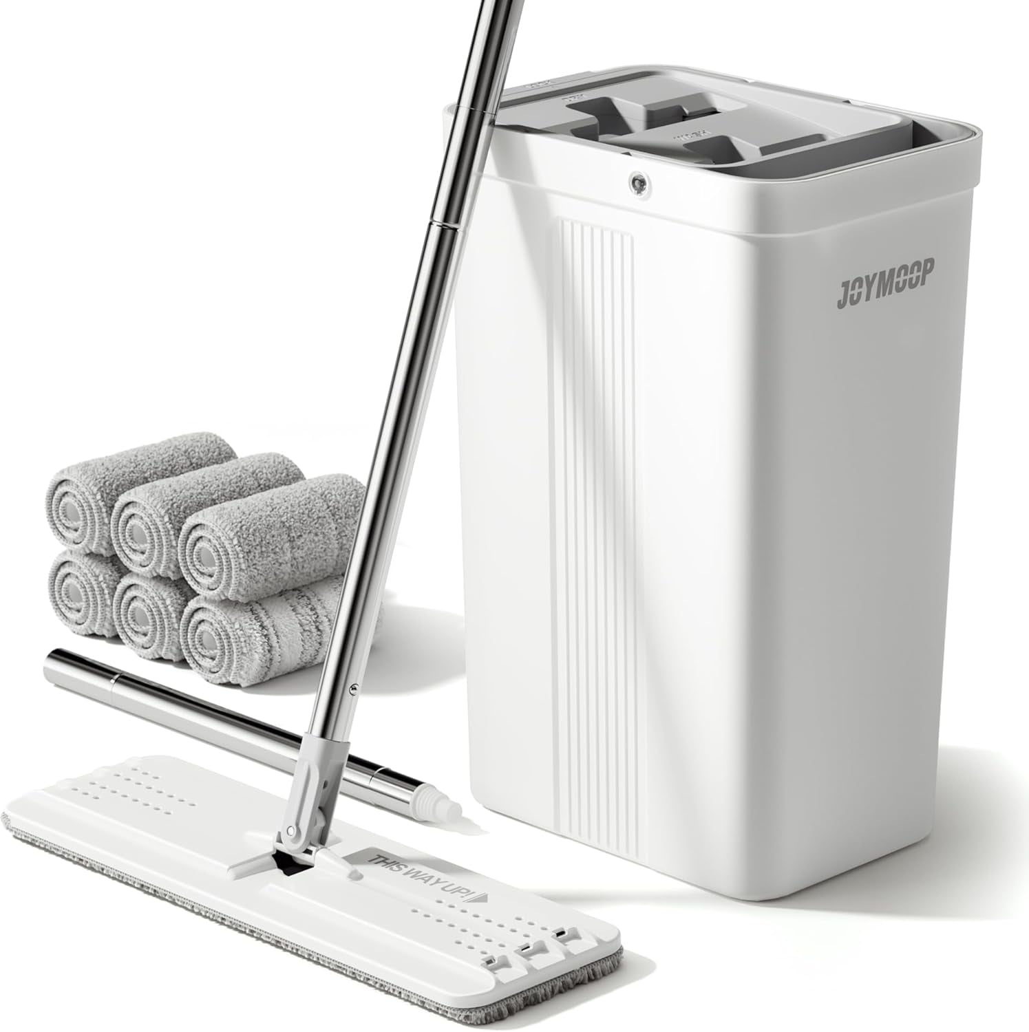 JOYMOOP Mop and Bucket Set with Wringer, Flat Mops for Floor Cleaning ...