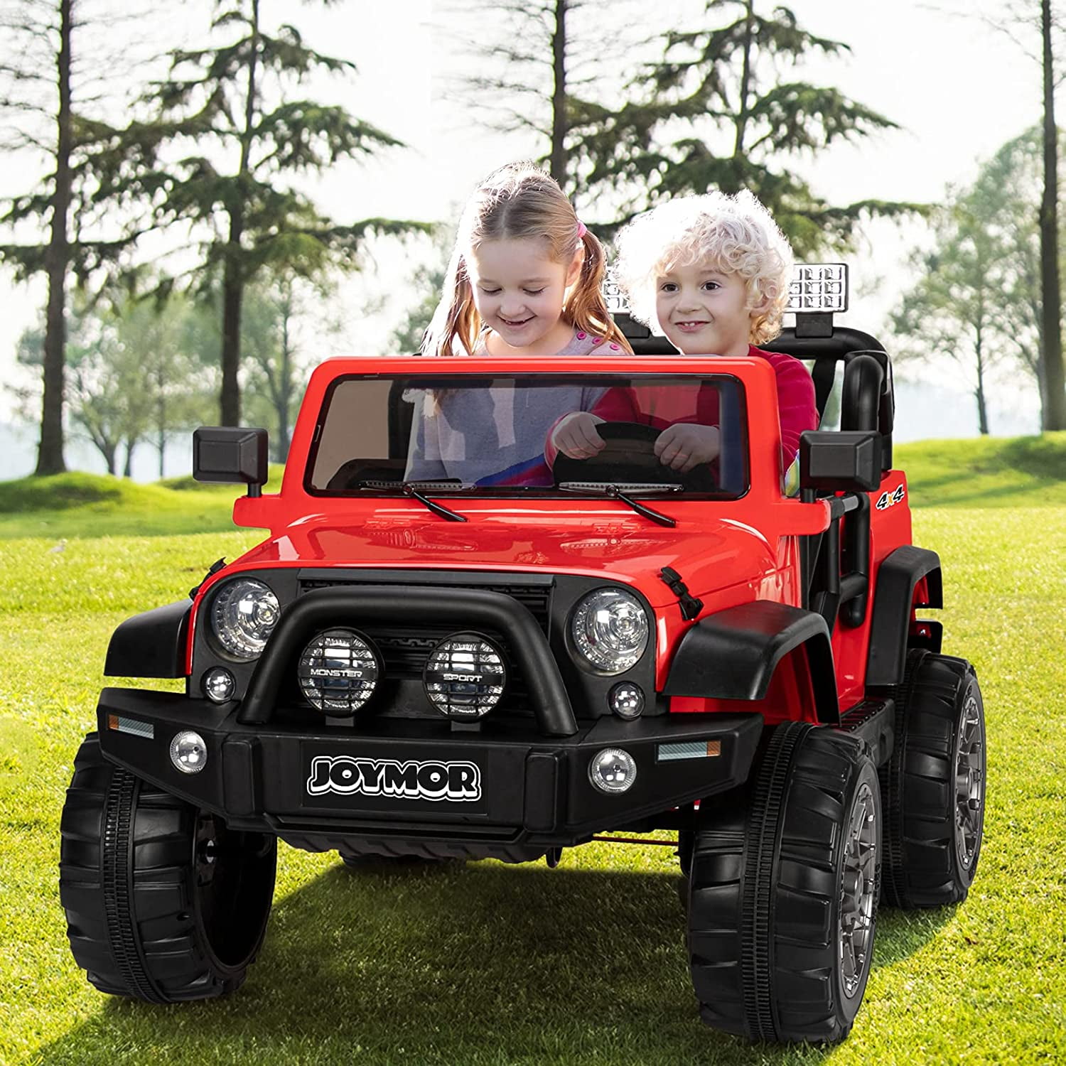 JOYMOR 12V 2-Seater Electric Drivable Kids Ride-On Car with Remote ...