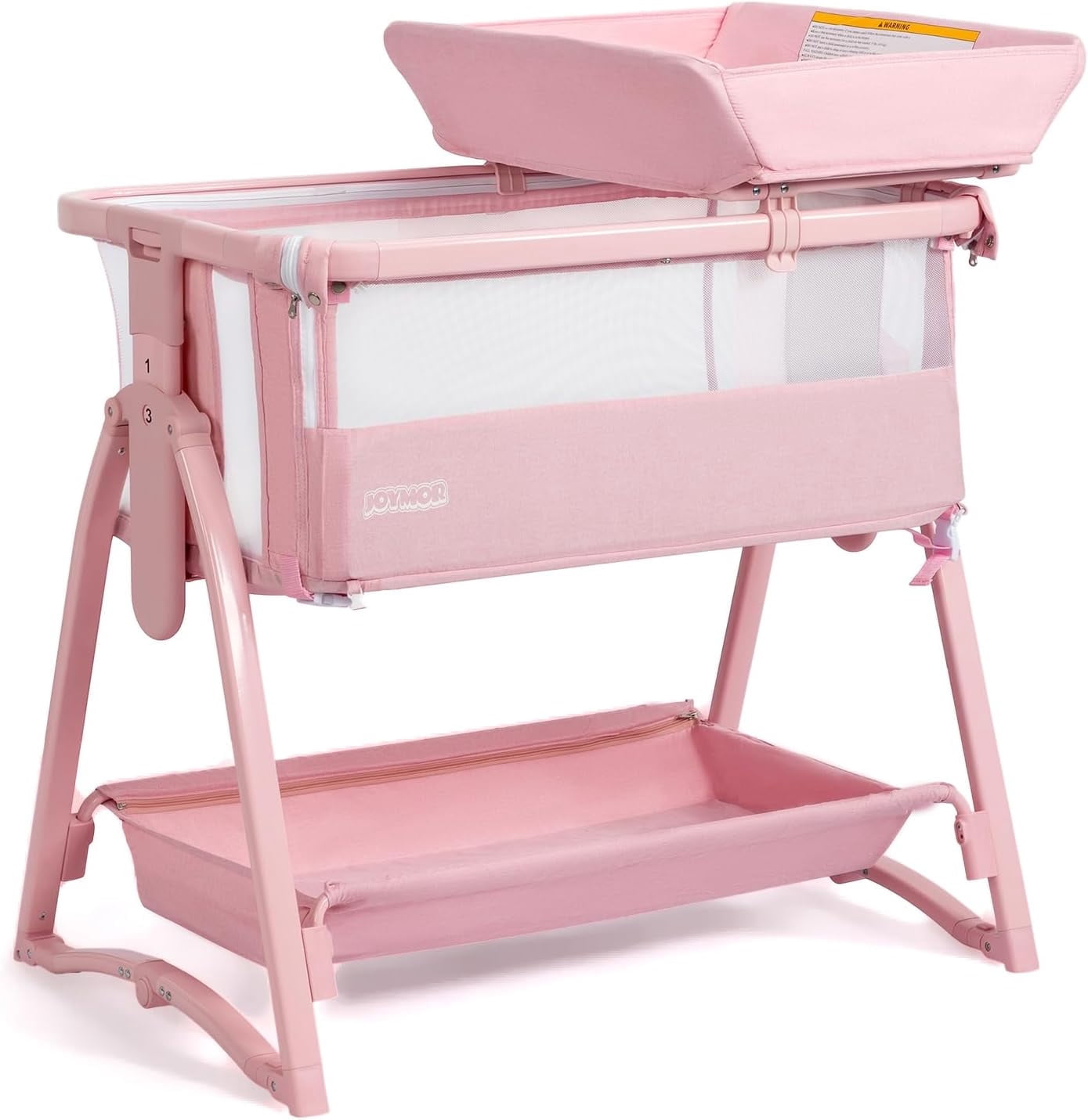 JOYMOR 5 in 1 Bedside Bassinet with Changing Table, 7 Height Adjustable ...