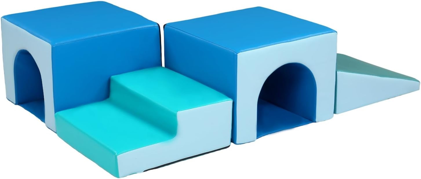 JOYMOR Foam Climbing Blocks Playset for Babies, Kids Corner Tunnel Maze ...