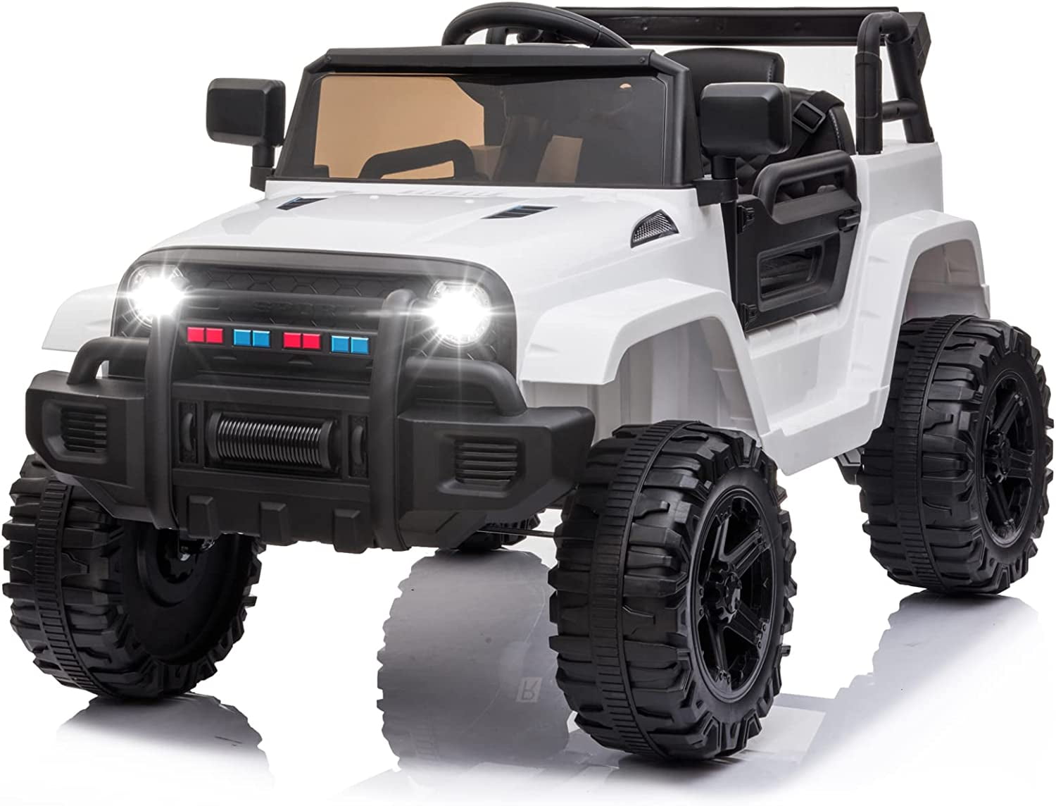 JOYMOR 12V Kids Ride-On Truck with Remote, LED Light, MP3, USB Port ...