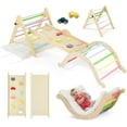 JOYMOR kids Pikler Triangle Climber Arch Rocker with Cushion Sensory ...