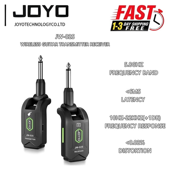 Joyo, Wireless Guitar Transmitter Receiver, 5.8GHz Rechargeable System ...