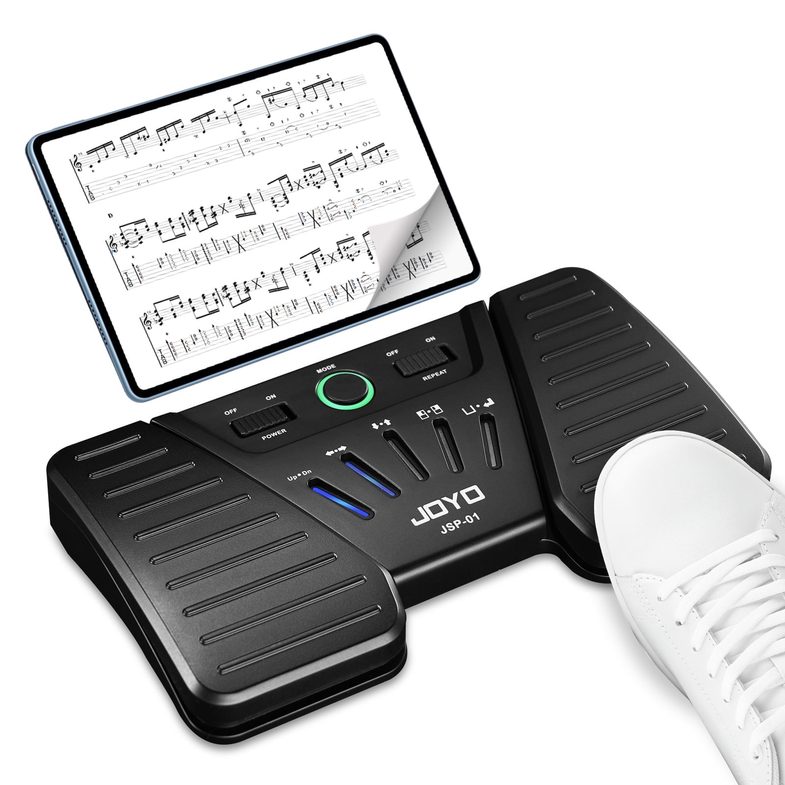 JOYO Wireless Page Turner Pedal Rechargeable Bluetooth Foot Pedal iPad ...