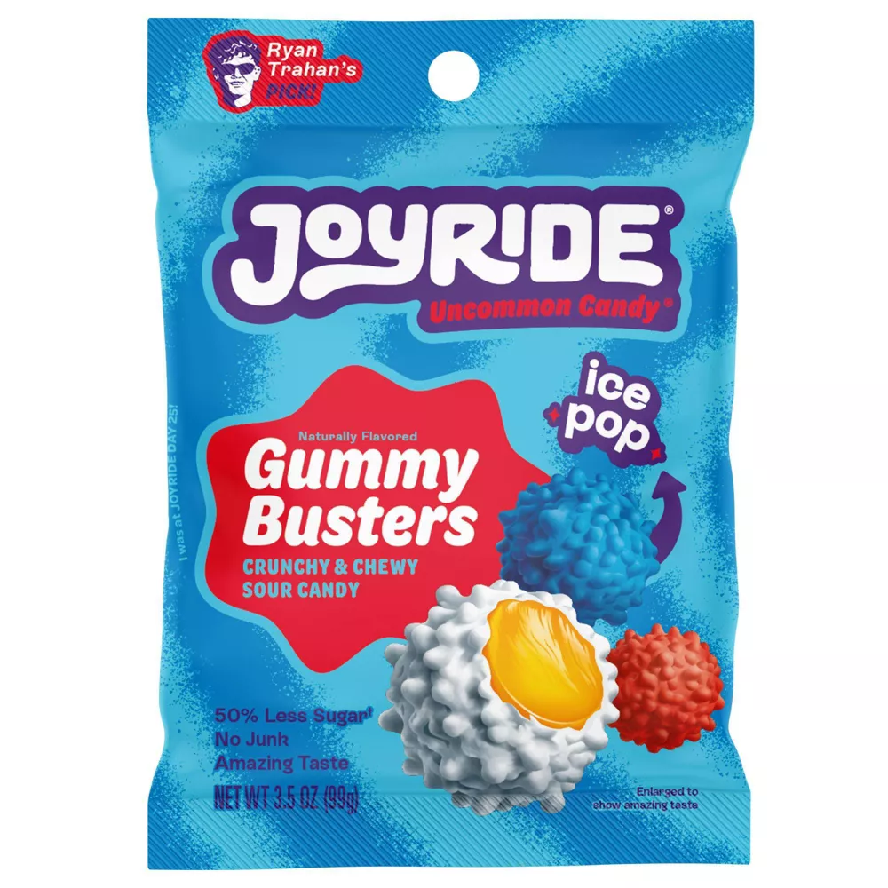 Joyride Candy Gummy Busters, Crunchy Sour Ice Pop Flavored Gummies, 3 ...
