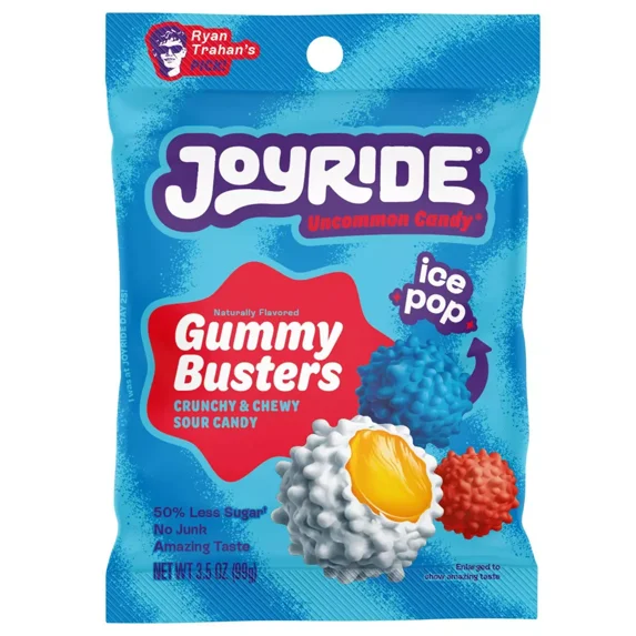 Joyride Candy Gummy Busters, Crunchy Sour Ice Pop Flavored Gummies, 3 ...