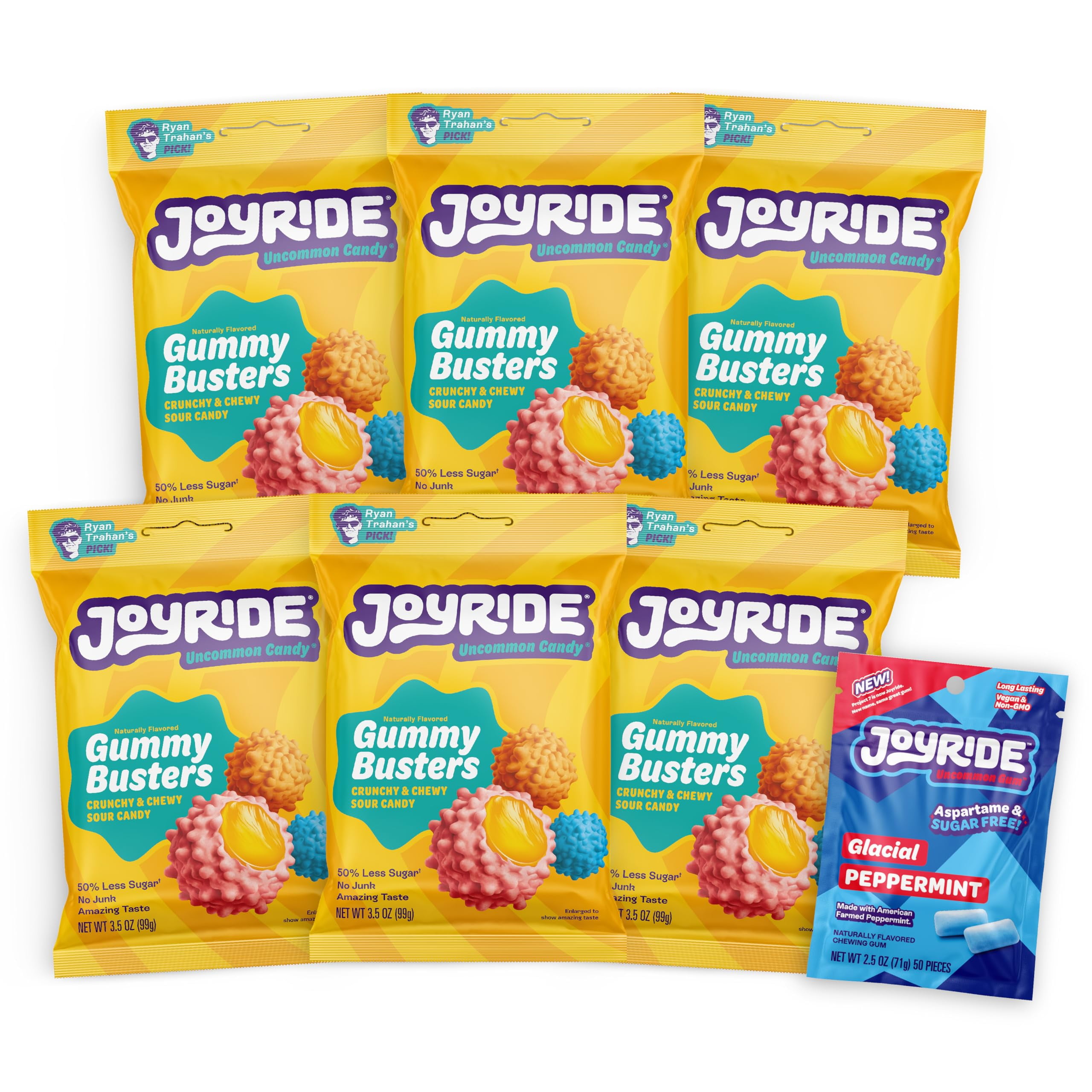 JOYRIDE Gummy Busters - XEF1 3.5 oz 6-Pack Bundle with 2.5oz Glacial ...