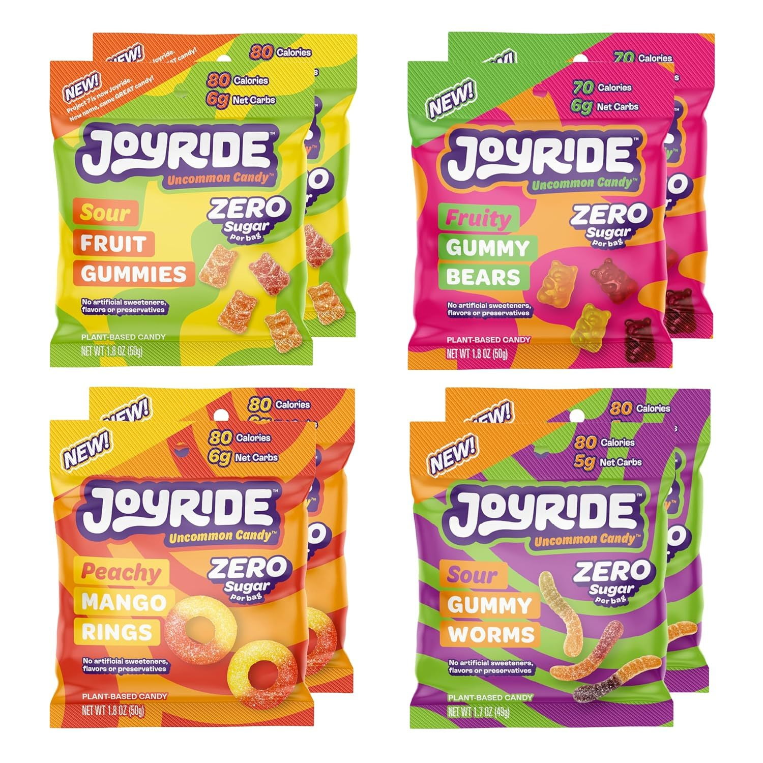 JOYRIDE Sugar-Free Gummies Variety Pack - Keto Candy with ZERO Sugar ...