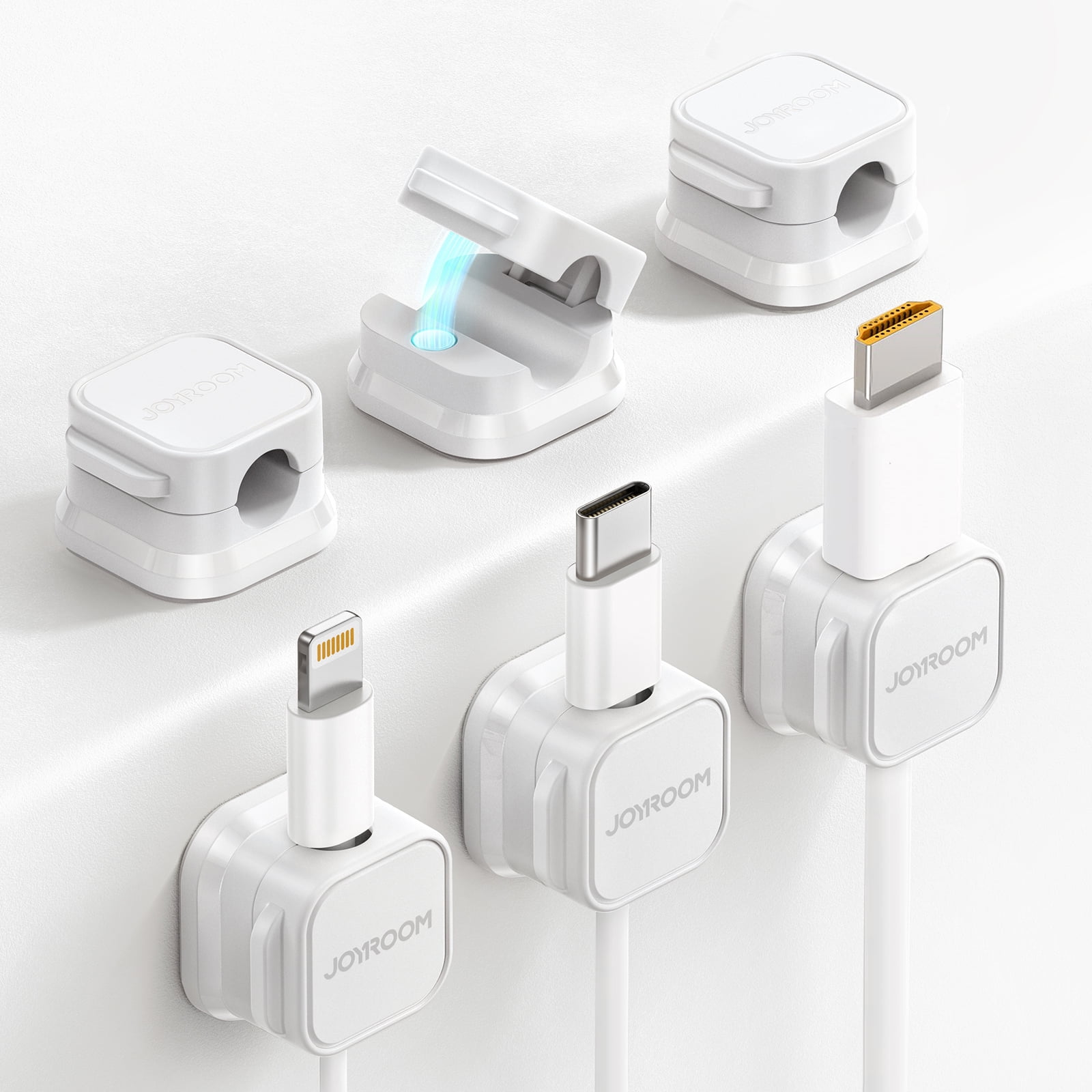 JOYROOM Magnetic Cable Clips, 6 Pack Desk Cable Organizer, Adhesive ...