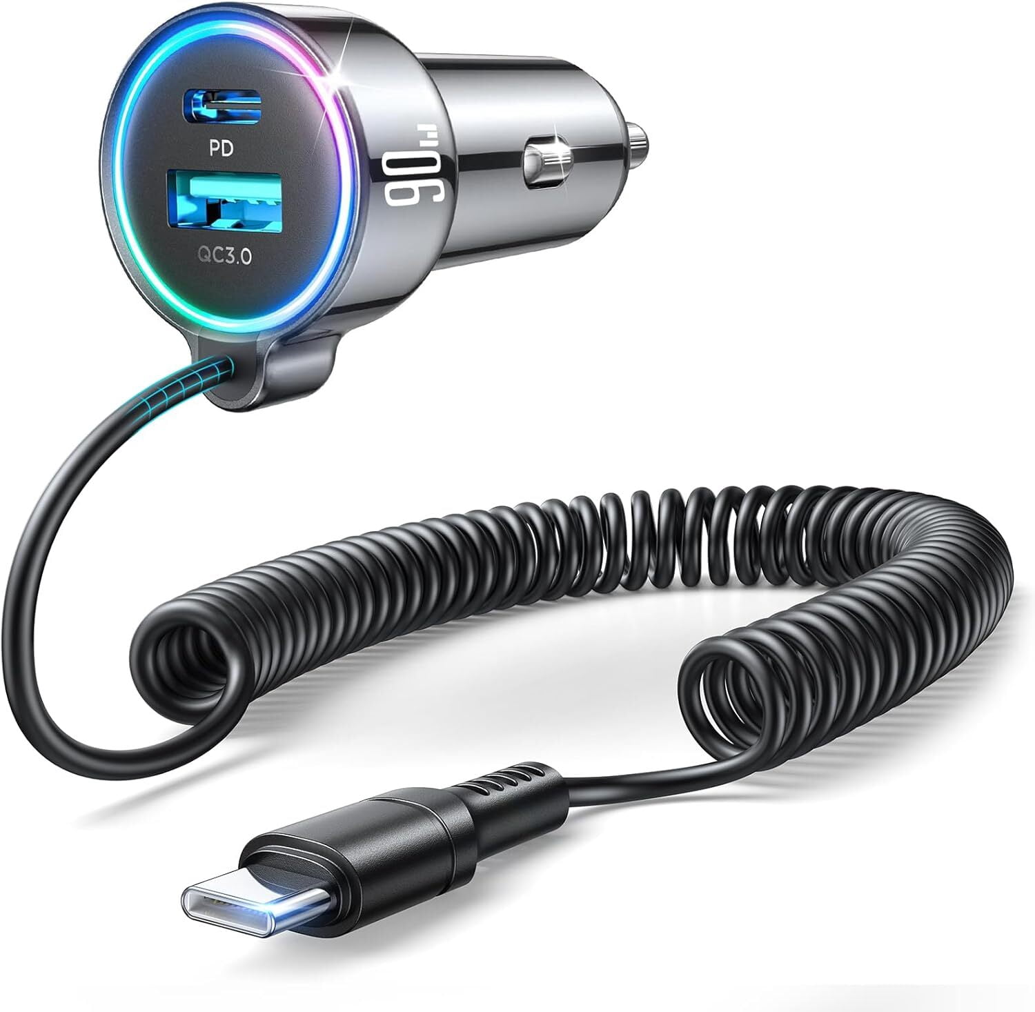 Joyroom USB C Car Charger, 60W Fast Charging Dual Port PD QC 3.0 with ...