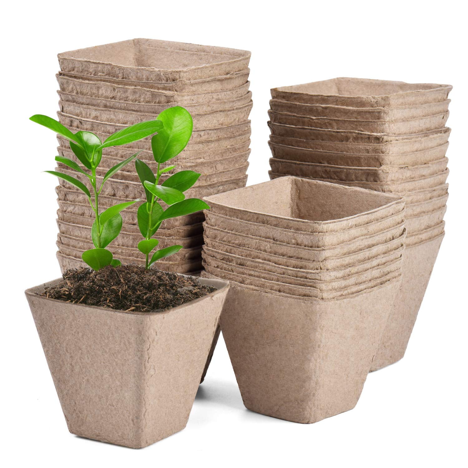 JOYSEUS 3.25" Seed FEV6 Starter Pots, Organic Planting Peat Pots for ...