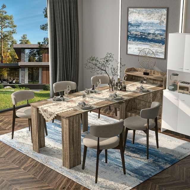 JOYSOURCE Extendable Dining Table 20"-100", Convertible Multipurpose ...