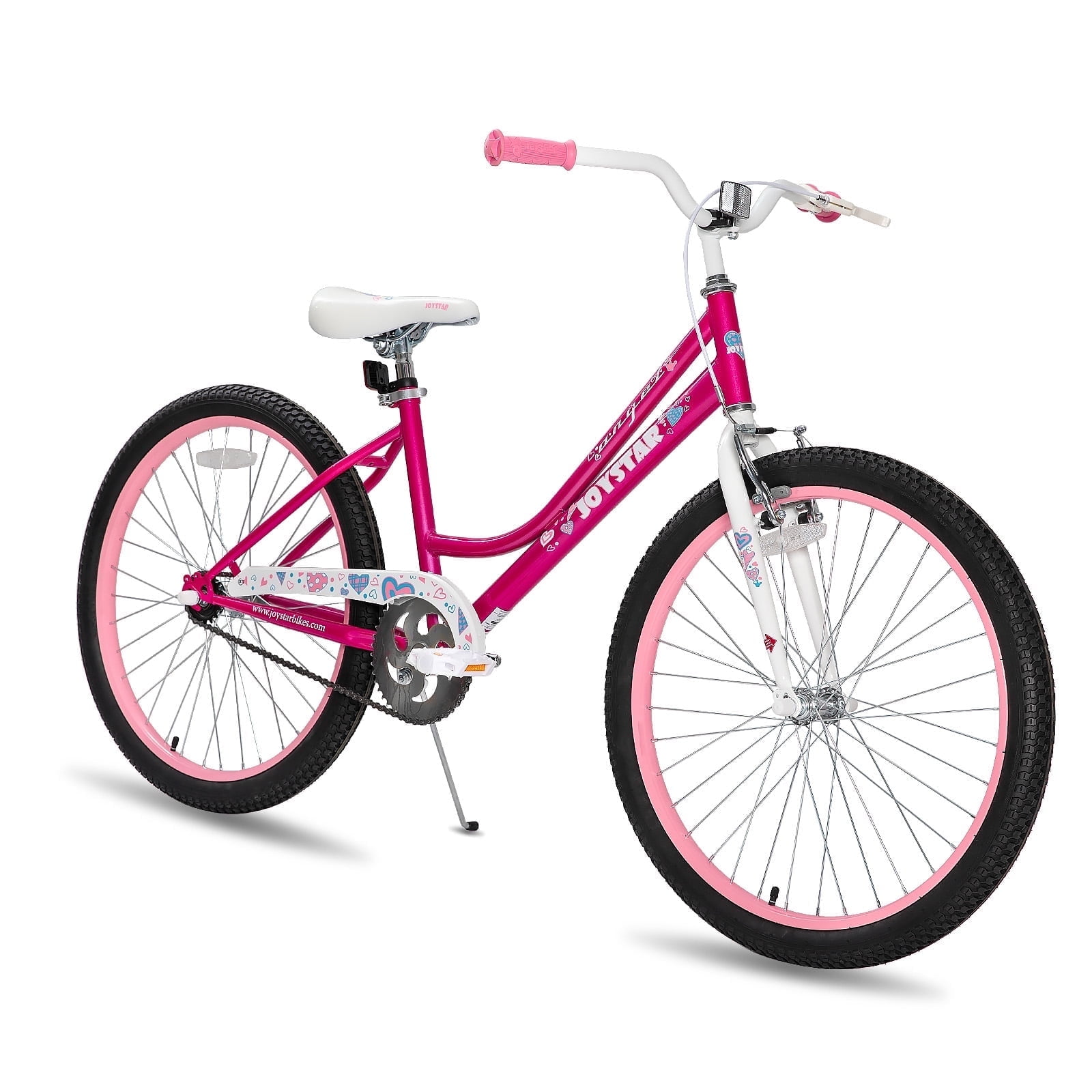 JOYSTAR 24 inch Girls Bike for 8-12 Years Old, Kids Bike with Handbrake, Fuchsia - Walmart.com
