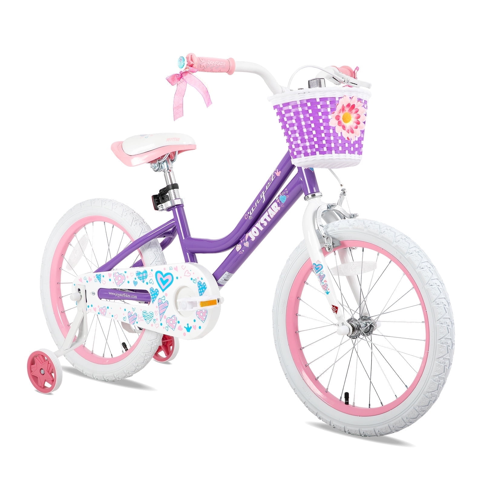 JOYSTAR Angel Girls Bike 18 Inch Kids Bike with Kickstand for 5-9 Years ...