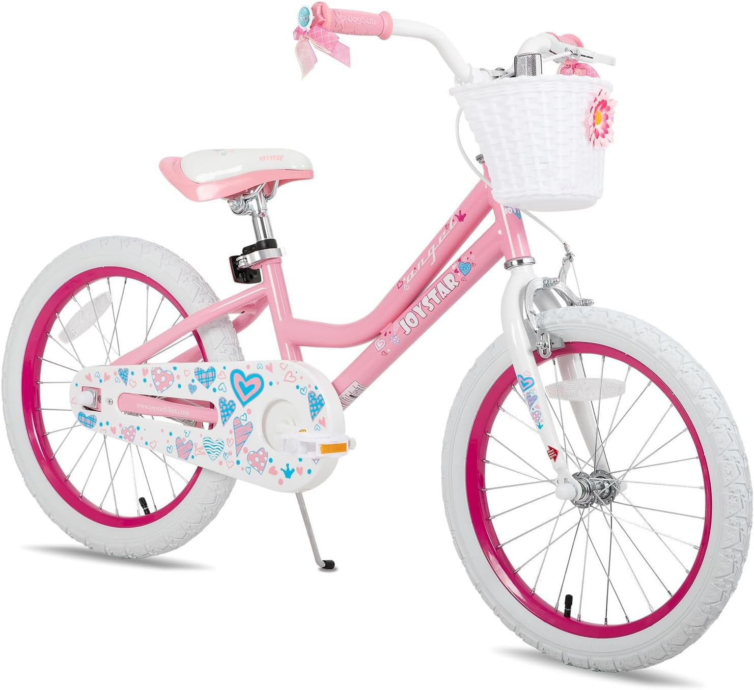 JOYSTAR Angel Girls Bike 18 Inch Kids Bike with Kickstand for 5-9 Years ...