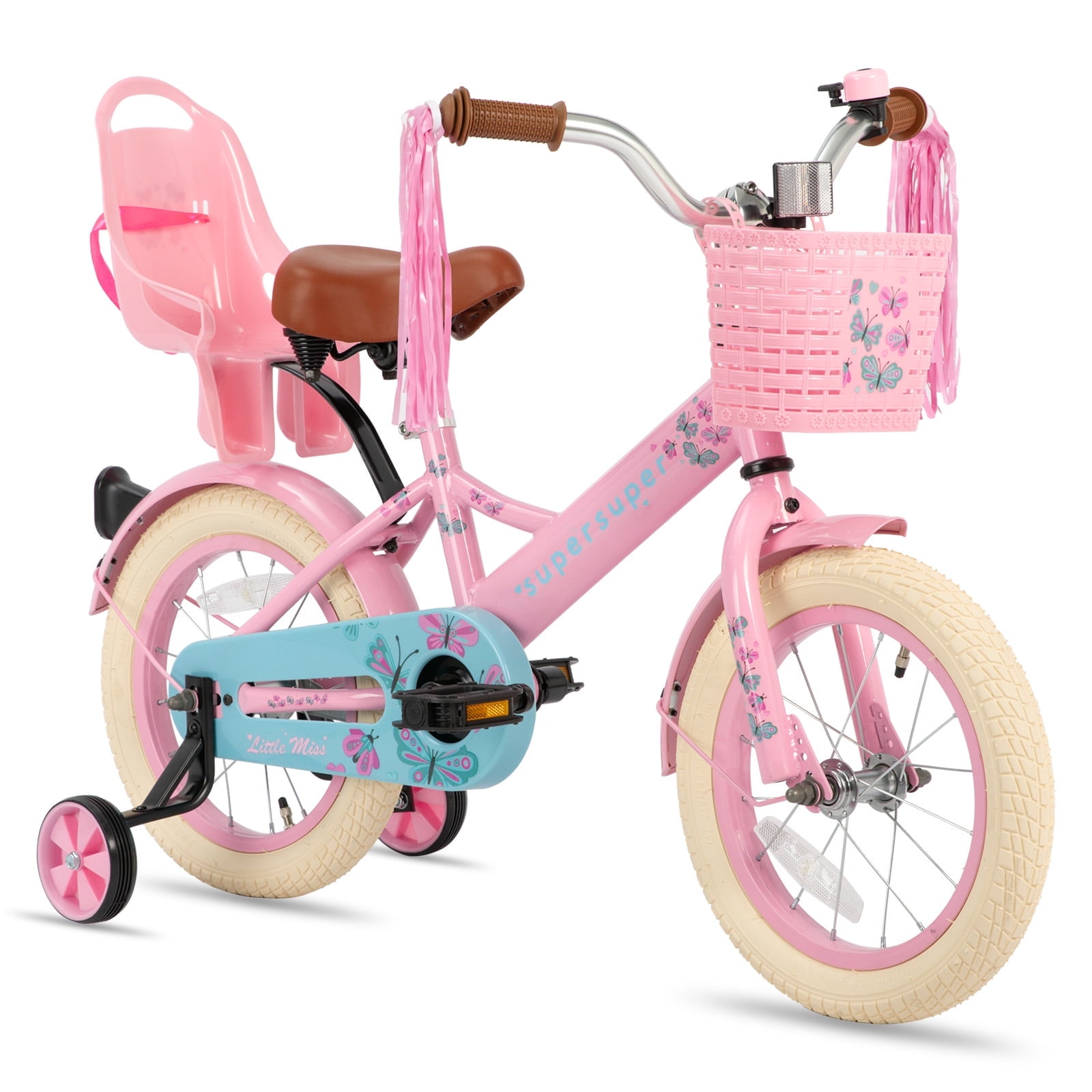 JOYSTAR Little Miss Kids Bike 12 inch Girls Bike, Pink - Sansujyuku