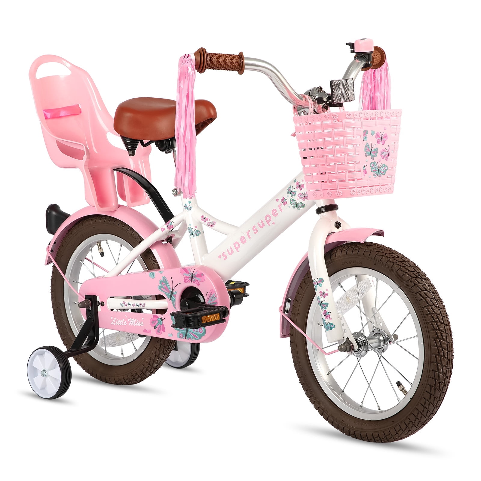 JOYSTAR Little Miss Kids Bike 16 inch Girls Bike, White - Sansujyuku