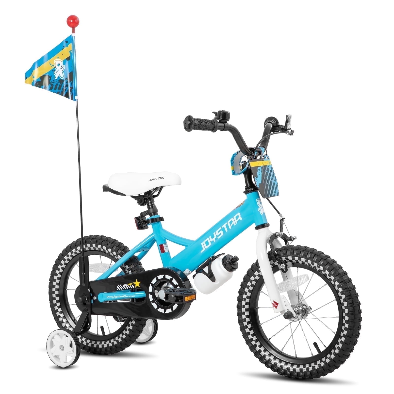 JOYSTAR Little Rock Boys bike with Flag & Number Plate,12 inch Kids ...