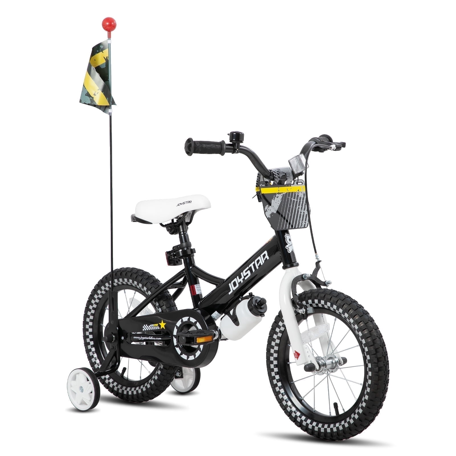 JOYSTAR Little Rock Boys bike with Flag & Number Plate,16 inch Kids ...