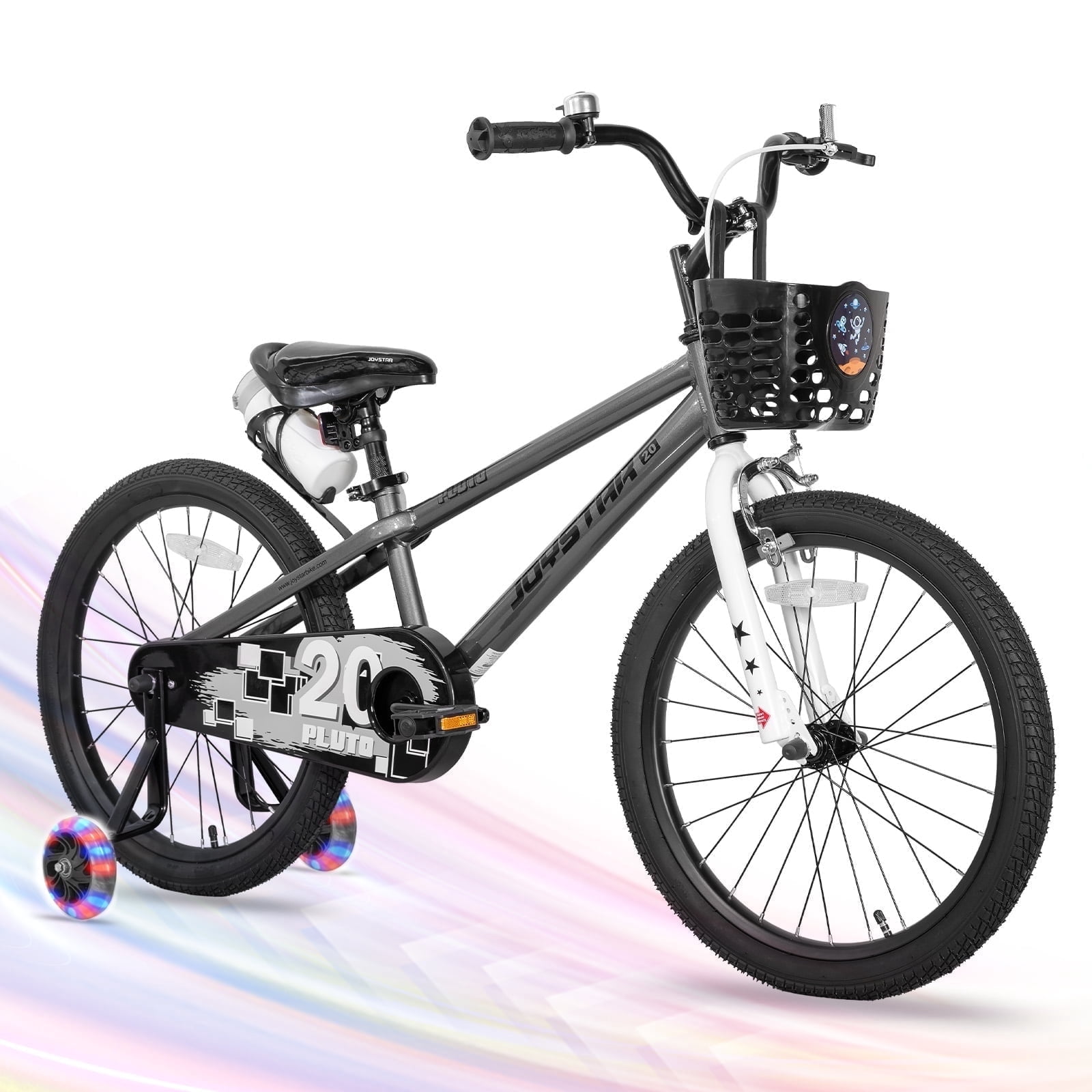 JOYSTAR Pluto Kids Bike with Training Wheels for 18 inch Bike, Gray ...