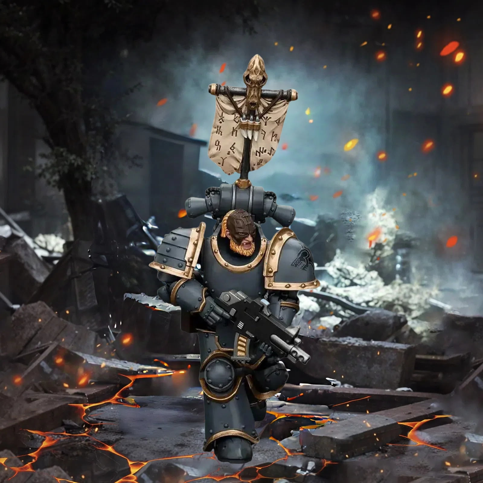 JOYTOY 1/18 Warhammer The Horus Heresy Space Wolves Grey Slayer with ...