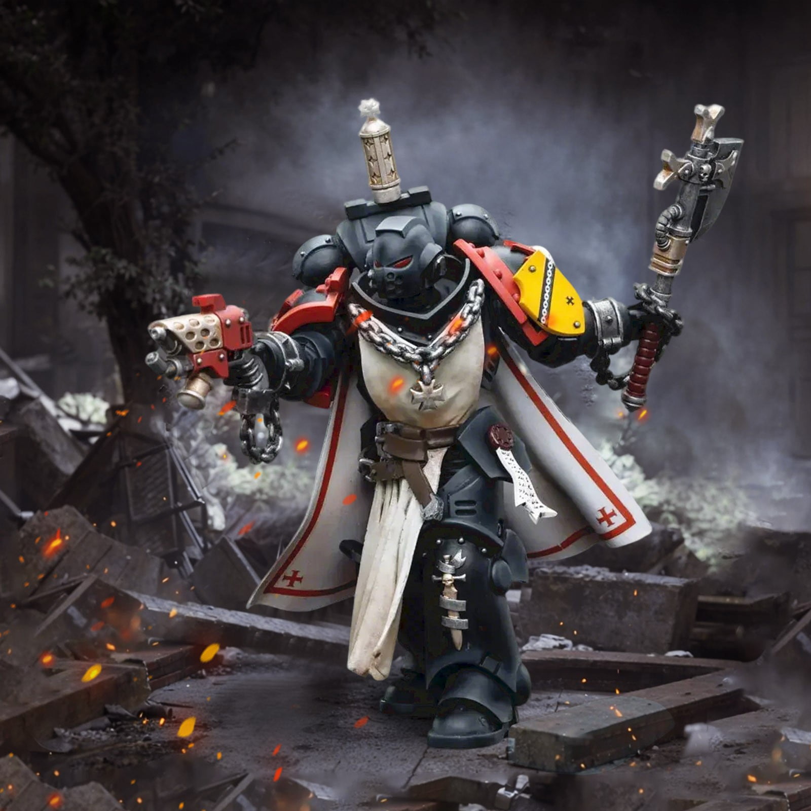 JOYTOY Warhammer 40K Black Templars Primaris Sword Brethren Granbertus, 4.7 Inch, 1/18 Action ...