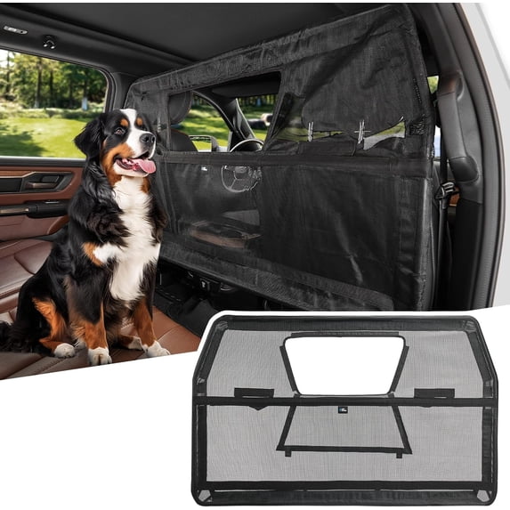 JOYTUTUS 56" Wide Dog Car Barrier with Removable Visual Window, Car ...