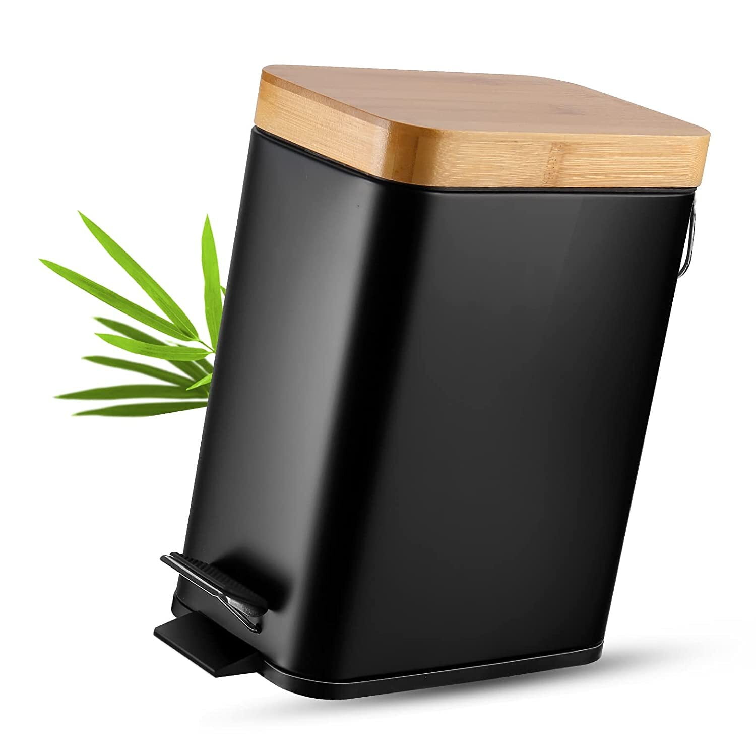 JOYTUTUS 5L Small Foot Pedal Trash Can, Stainless Steel, Soft Close ...