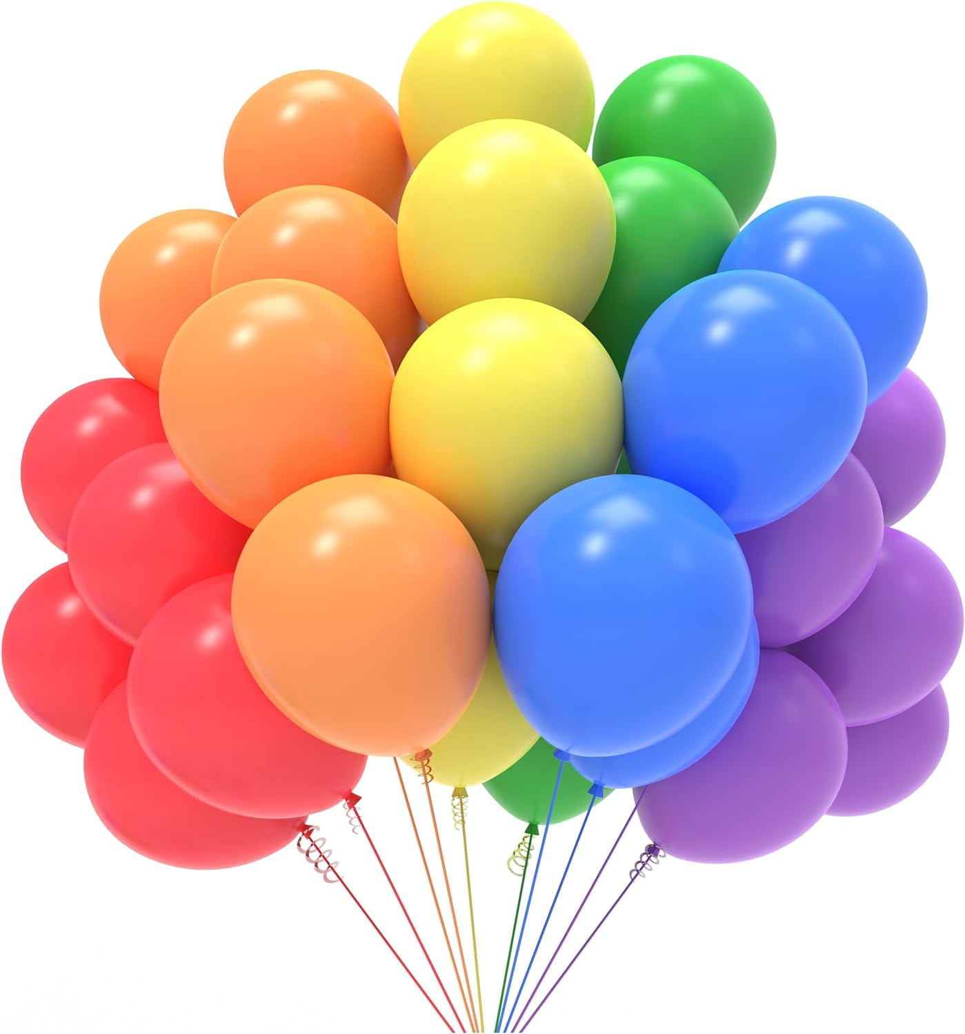 JOYYPOP Rainbow Balloons 12 Inch,100 Pcs Assorted Latex Balloons for ...