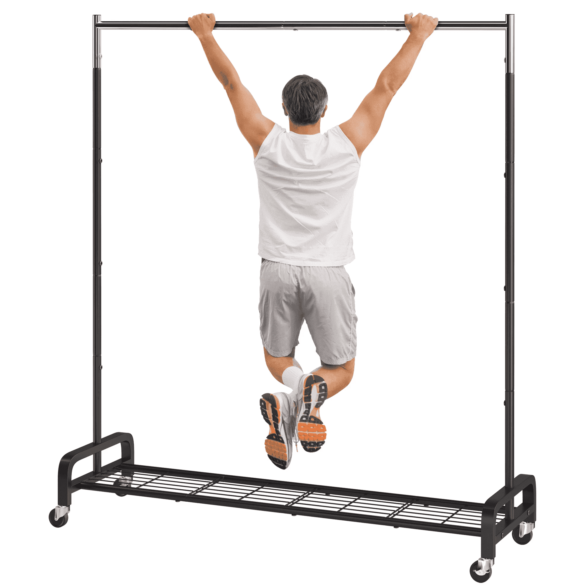 JOZ Heavy Duty Rolling Clothes Rack with Wheels, 59x18x67 inches, 400 ...