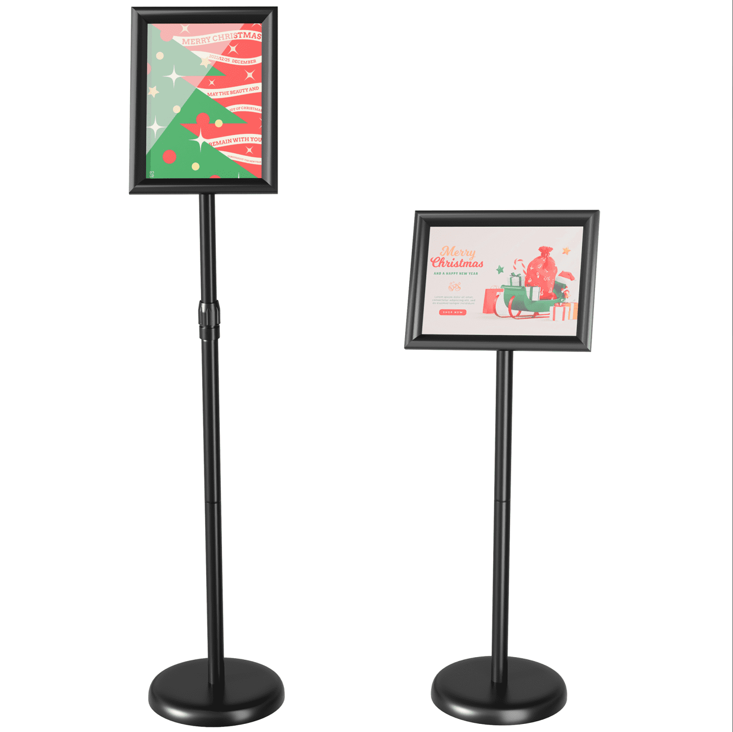 JOZ Adjustable Floor Standing Sign Holder – 8.5x11 inch Snap-Open Frame ...
