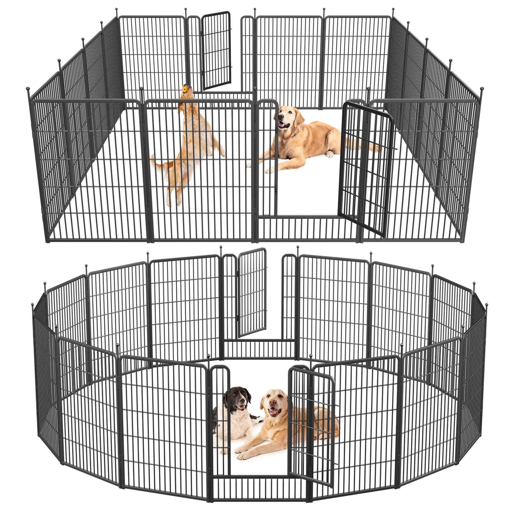 JOZ Dog Playpen Outdoor, 16 Panels, 40" Height Dog Fence Exercise Pen ...