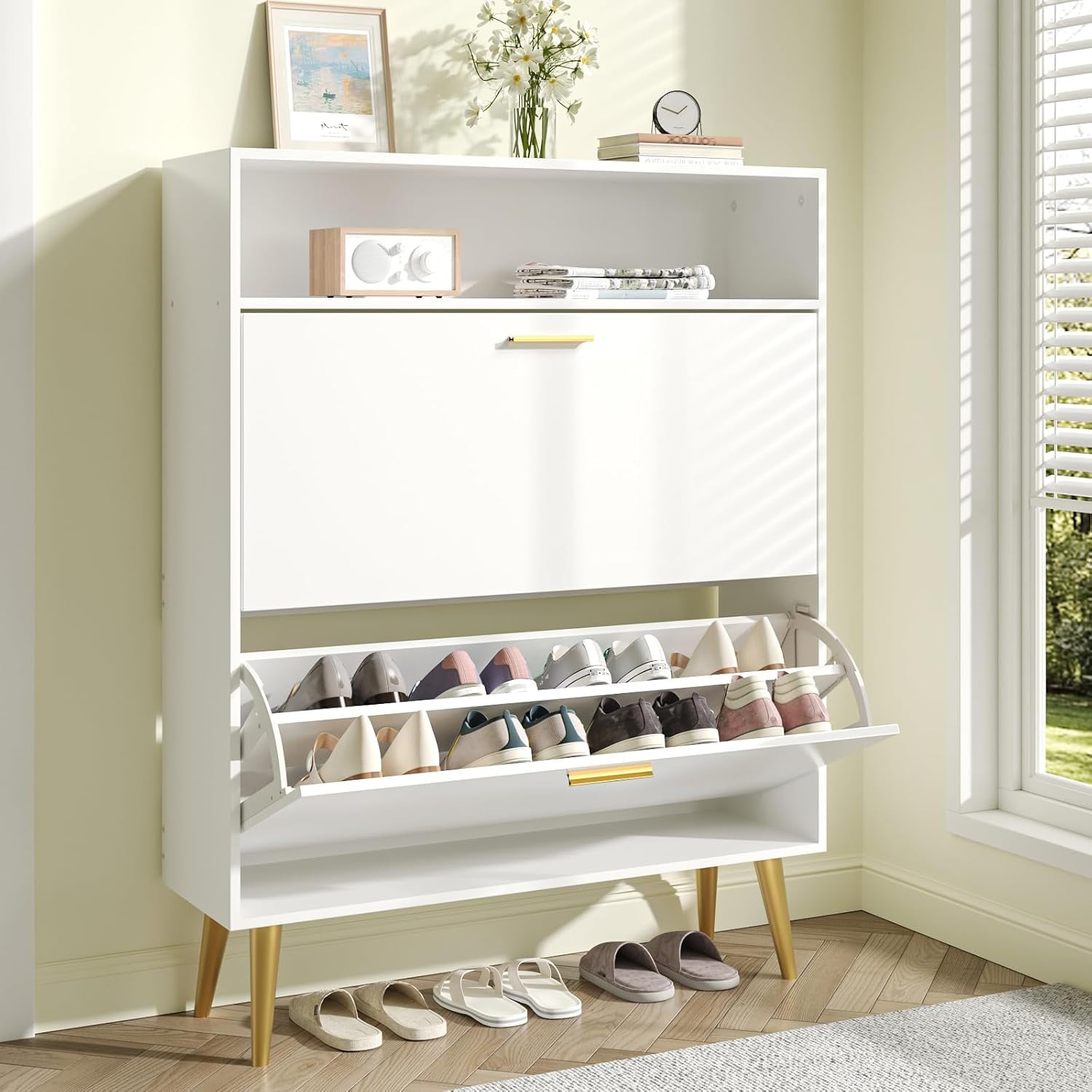 JOZZBY Shoe Cabinet Storage for Entryway, Freestanding Slim Shoe ...