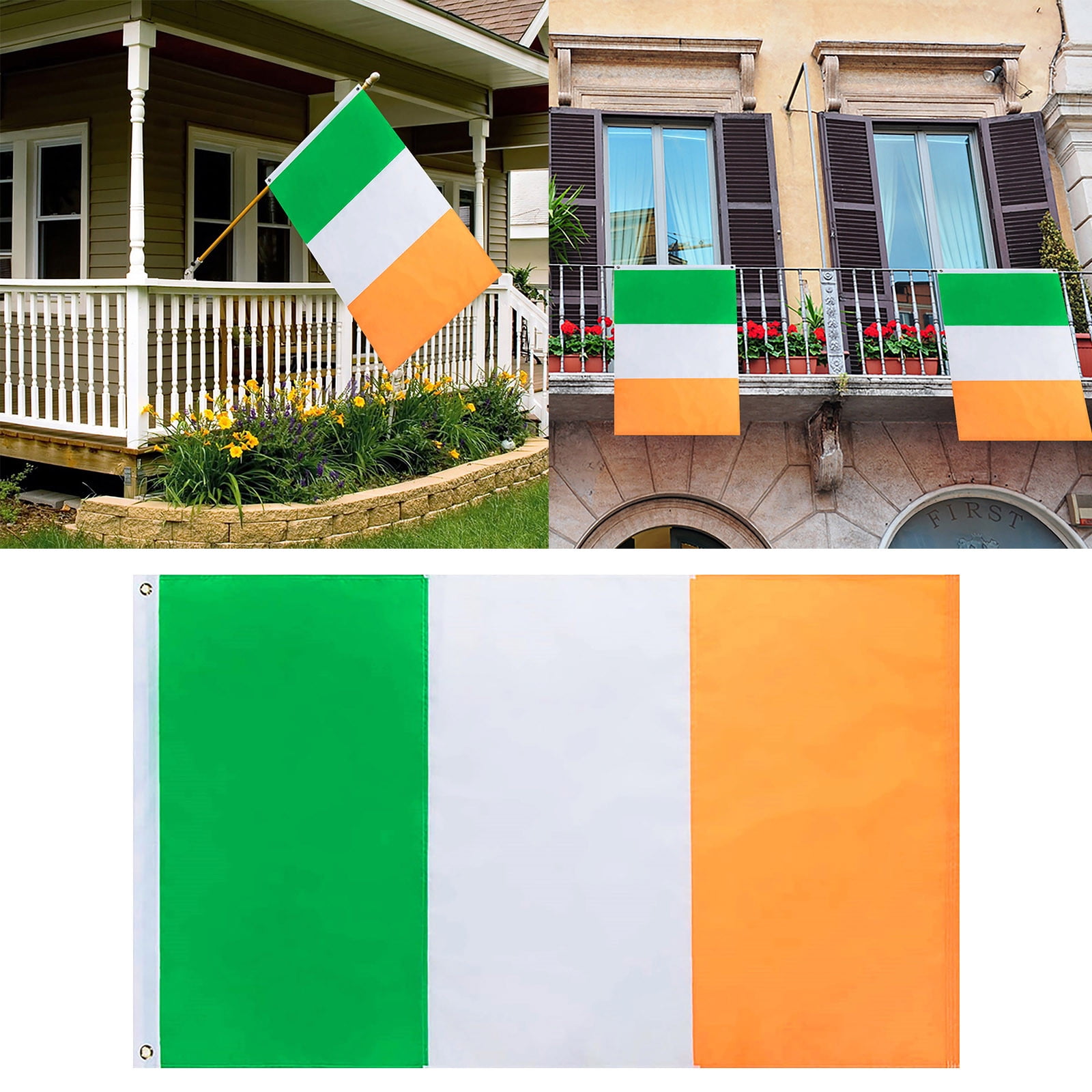 JPGIF Clearance Under $10,Irish Flag Proof Canvas Head And Double-Sided Colors And Fading 5 X ...