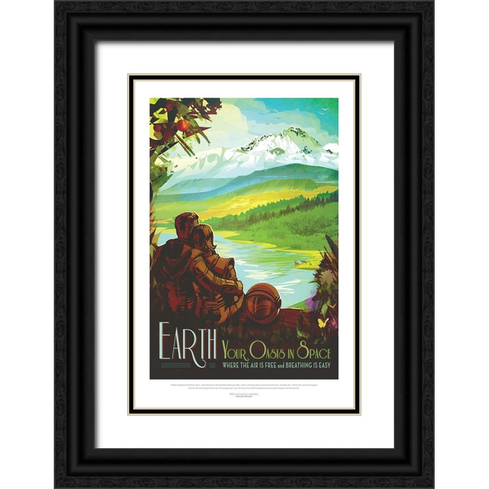 JPL 11x14 Black Ornate Wood Framed with Double Matting Museum Art Print ...