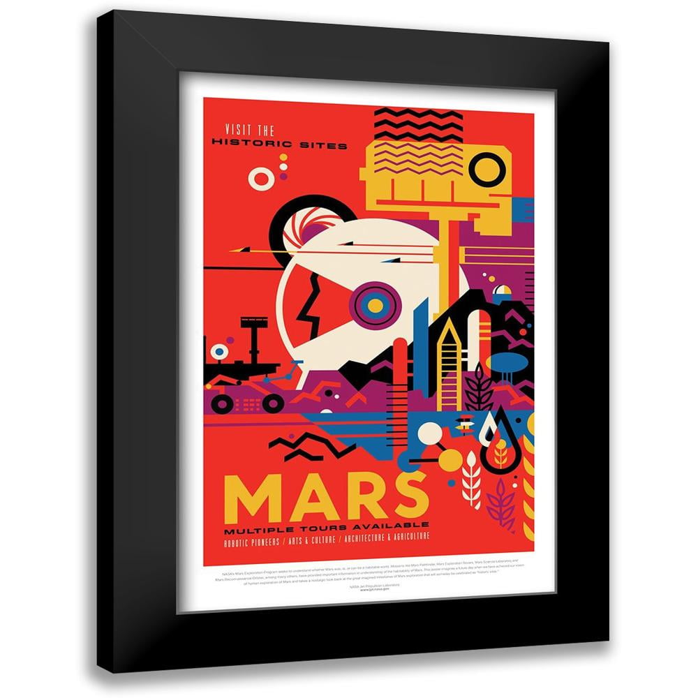 JPL 17x24 Black Modern Framed Museum Art Print Titled - Mars - Walmart.com