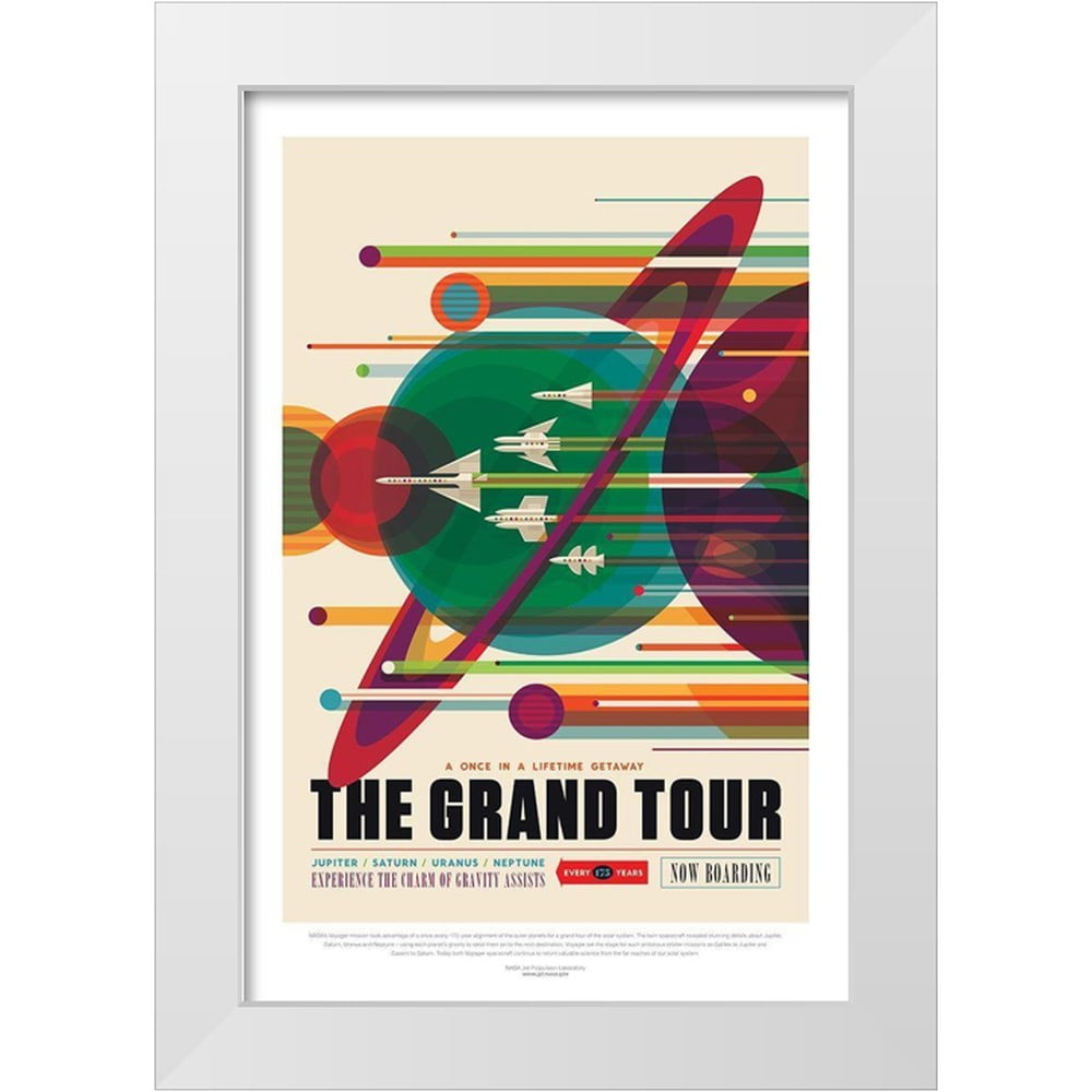 JPL 17x24 White Modern Wood Framed Museum Art Print Titled - Grand_Tour ...