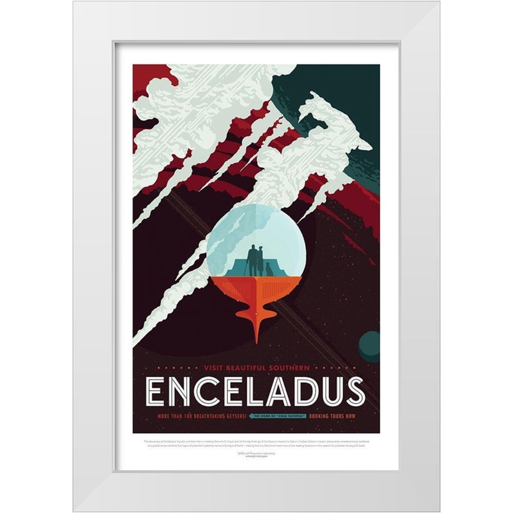 JPL 23x32 White Modern Wood Framed Museum Art Print Titled - Enceladus ...