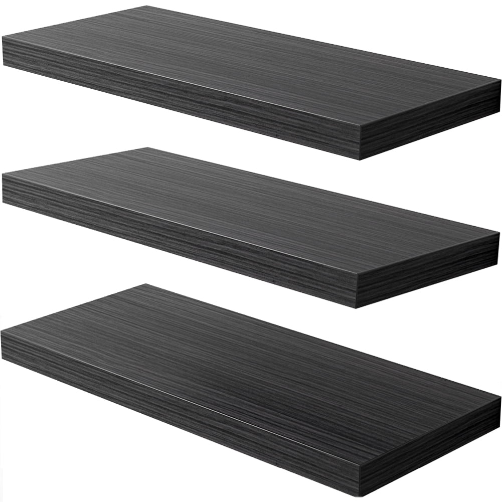 JPND Wooden Floating Shelves Set of 3, 30in Mounted Wall Shelf ...