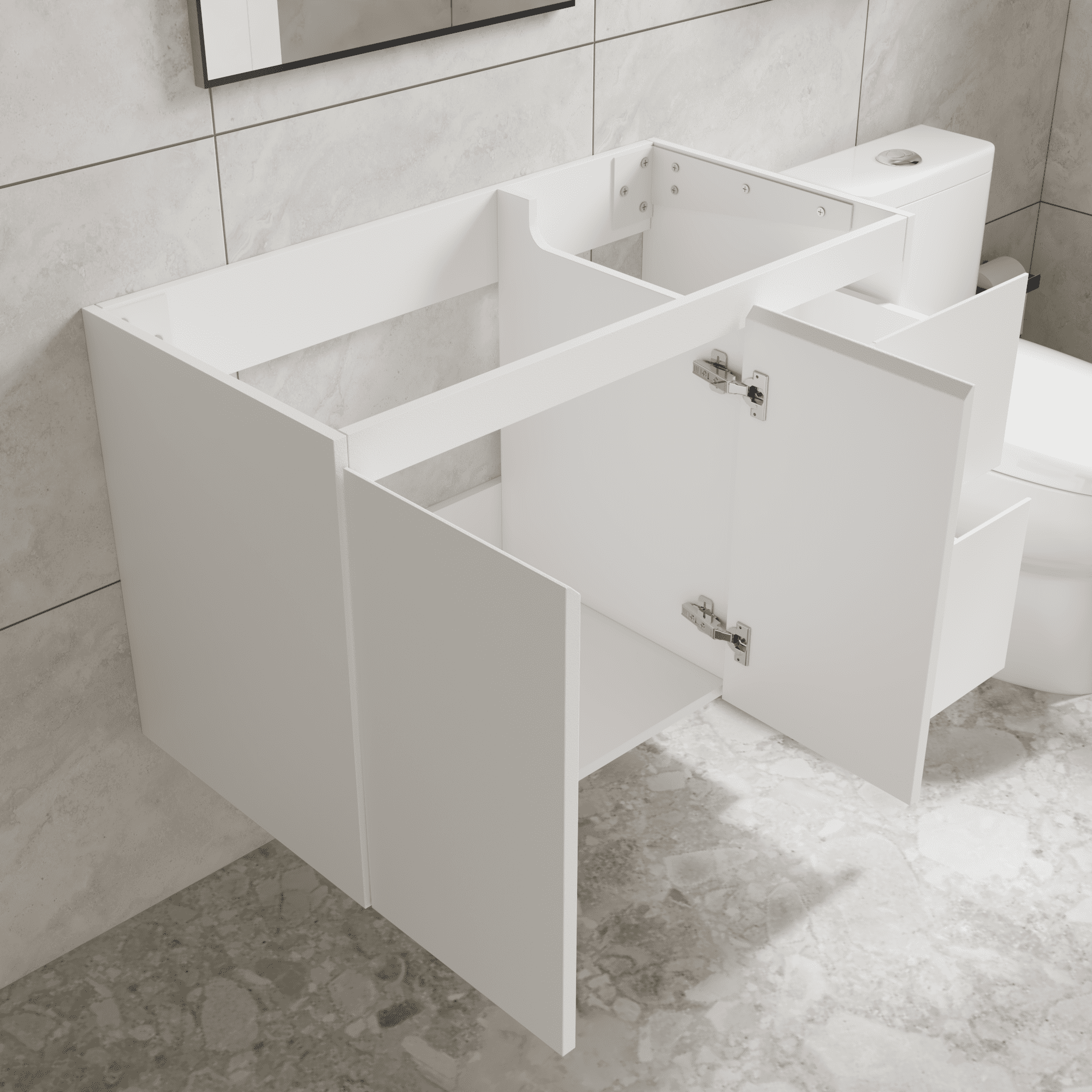 JPND 36" Wall Mounted Bathroom Vanity, White Storage Cabinet Vanity ...