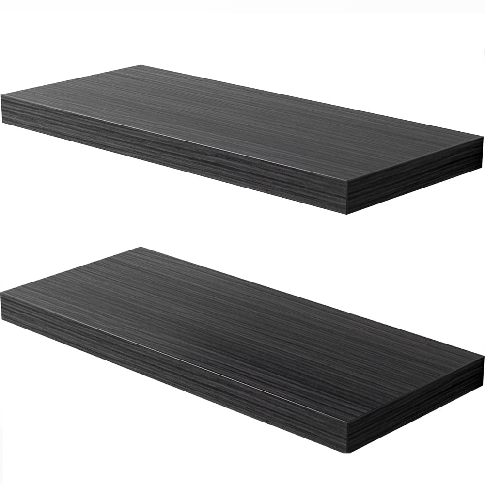 JPND 36 inch Wooden Floating Wall Shelf with Invisible Brackets Set of ...