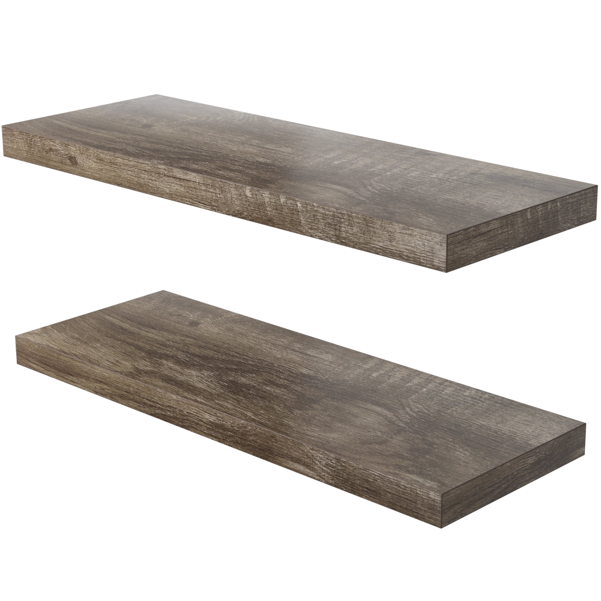 JPND 36 inch Wooden Floating Wall Shelf with Invisible Brackets Set of ...