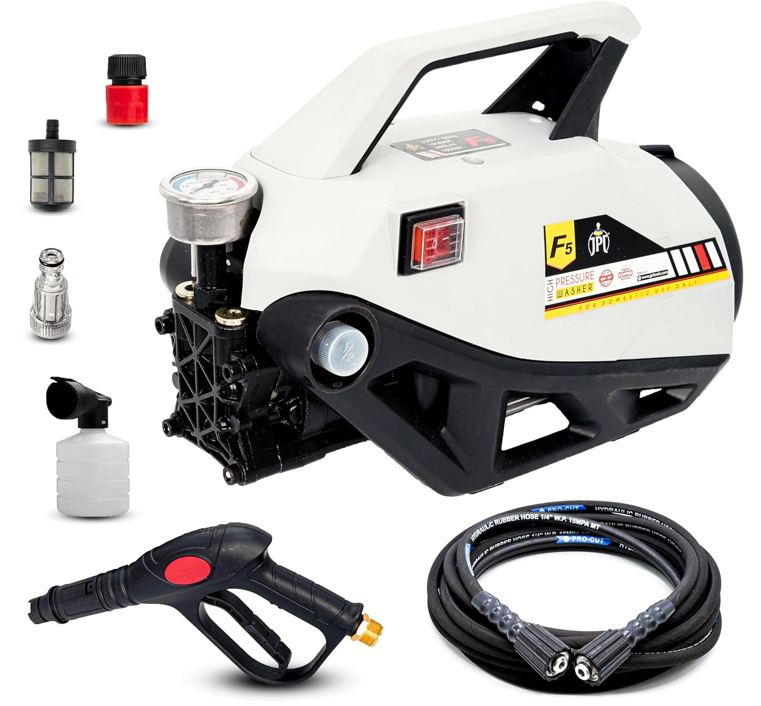 JPT Heavy Duty F5 Domestic Car Pressure Washer 1800 Watts Max 160 Bar ...