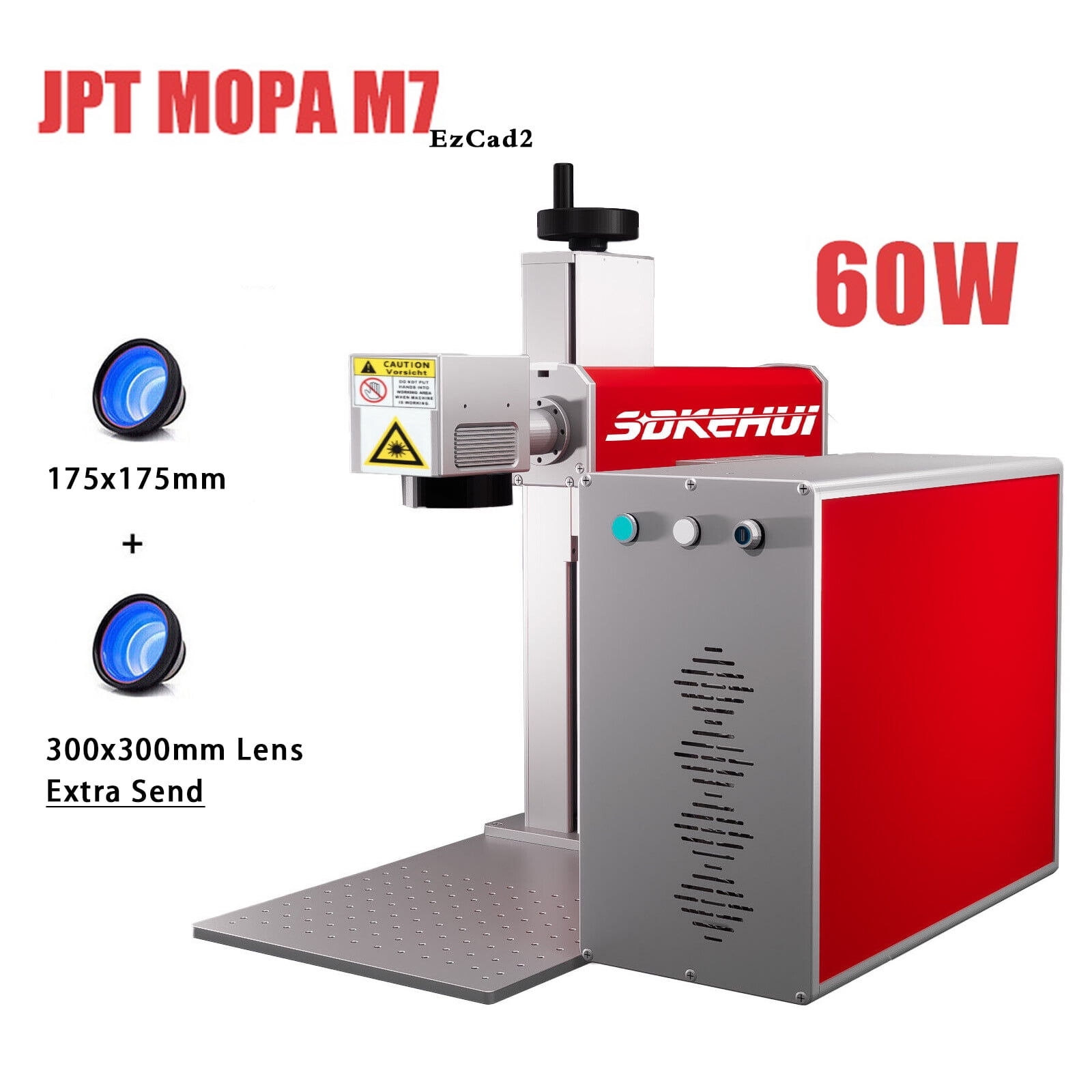 JPT M7 60W Mopa Fiber Laser Marking Machine, 175x175mm Color Marking Machine ( Extra Send ...